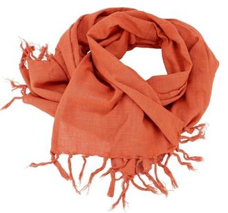 Guru Shop Grand foulard indien en coton, &eacute;charpe l&eacute;g&egrave;re, serviette de plage 190 x 66 cm - Orange rouge - Pour homme/femme