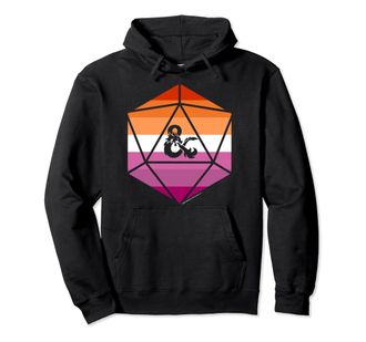 Dungeons & Dragons Lesbian Pride Flag Dice Logo Pullover Hoodie