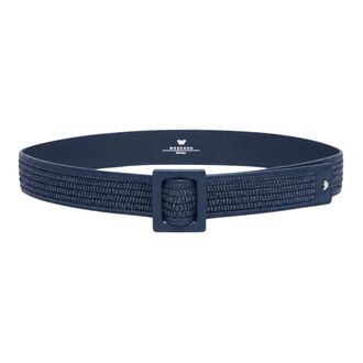 Max Mara Ceinture tress&eacute;e effet raphia - Femme - Accessoires - Bleu - Taille: M
