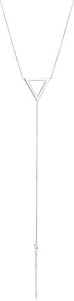 Elli Halskette Silber 925 Dreieck Geo Anhänger Y-Kette Damen Schmuck Geschenke für Frauen Mädchen Mama Freundin, Silberkette Länge 60 cm