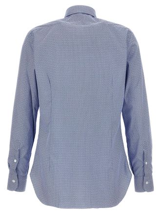 Barba Patterned Cotton Shirt - Blue