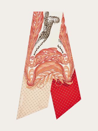 Ferragamo Damen Bandeau-Tuch mit Madras-Print Rot