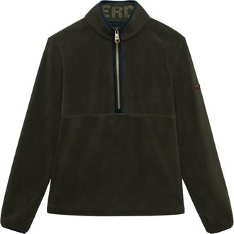 Superdry Damen Estate Fleecejacke mit halblangem Rei&szlig;verschluss Surplus Goods Olivgr&uuml;n 42