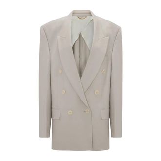 Victoria Beckham Relaxed Double Breasted Blazer - - Jackets - Damen - Beige - 2XS