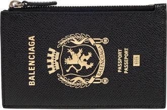 Balenciaga porte-cartes zipp&eacute; &agrave; imprim&eacute; graphique - Noir