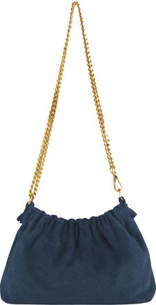 modamoda.de T259 - Mini Umh&auml;ngetasche X-Small aus ital. Leder, Farbe:Wildleder Saphirblau