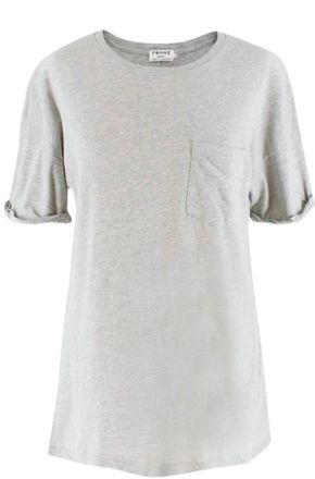 Frame Denim Grey Cotton T-Shirt Size S