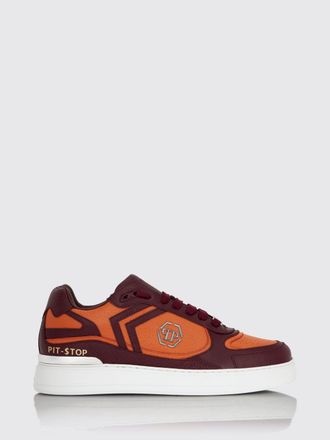 Philipp Plein Baskets basses Pit-$top en cuir monogramme avec logo Hexagon