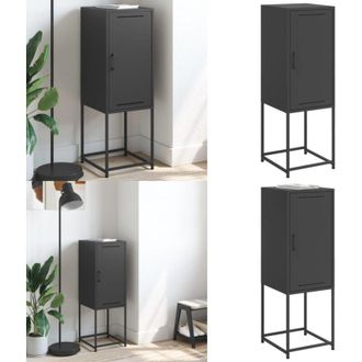 vidaXL Highboard Schwarz 36x39x107 cm Stahl - Industrielles Design - Hochschrank - Regal - Aufbewahrung - Wohnraum Dekoration - Home & Living