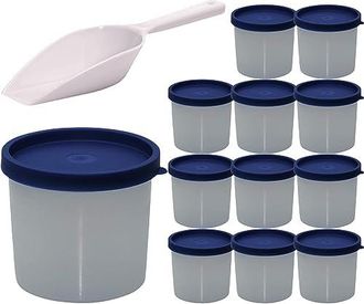 Viva Haushaltswaren mikken Gefrierdose, Kunststoff, Wei&szlig;, 12er Set / 200 ml