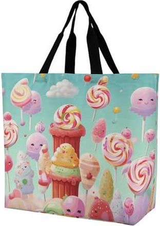 Generic Bonbons Joyeux Sac Cabas L&eacute;ger Tote Bag Grand Sac A Main Femme Pour Quotidienne Universit&eacute; Gym