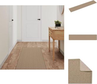 vidaXL Teppichl&auml;ufer Sisal-Optik Sandfarben 50x250 cm - Teppichl&auml;ufer - Sandfarbener Teppich - Sisal Look - Wohnraumteppich - Flurreinwand