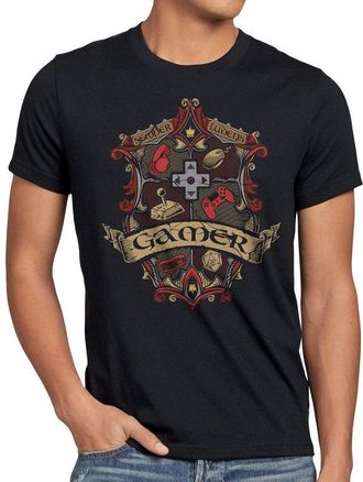 style3 T-Shirt Gamer Wappen spieleabend gesellschaftsspiel