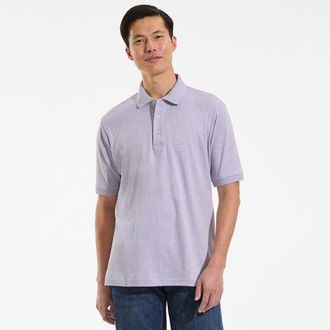 Lands End Supima Kurzarm-Polo, Classic Fit, Herren, Gr&ouml;&szlig;e:44-46 regular, Lila, Baumwolle, by Lands End