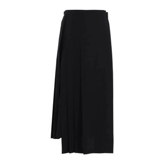 Yohji Yamamoto Femme, Jupes, Noir, Taille: 38 FR Jupe Portefeuille Plissée