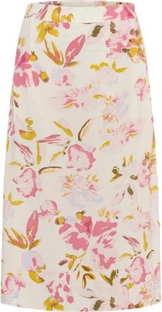 Part Two Femme, Jupes, Multicolore, Taille: 38 FR Peach Blossom Watercolor Midi Skirt