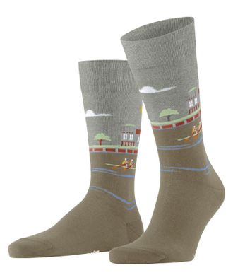 Burlington Herren Socken Henley M So Baumwolle gemustert 1 Paar, Beige Desert Sand 4028, 40-46