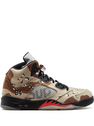 Nike Jordan x Supreme baskets Air Jordan 5 Retro camo - Tons neutres