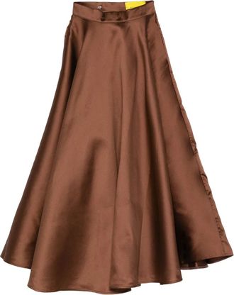 Marques Almeida jupe à coupe trapèze - Marron