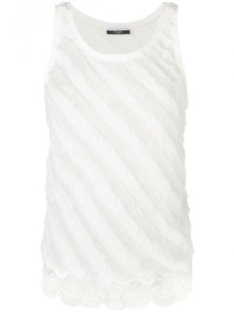 Faith Connexion Fringed Diagonal Striped Vest Top Size XS