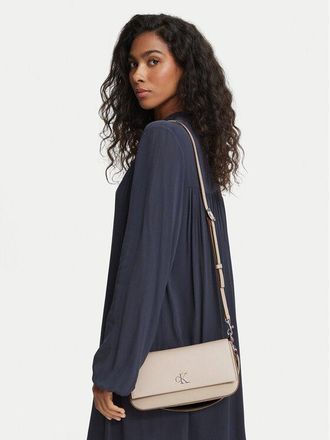 Calvin Klein Handtasche Minimal Monogram Shoulder Pouch LV04K3161G Beige