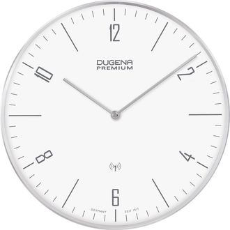 Dugena Dessau Funk-Wanduhr, 32 cm, Araber, silber