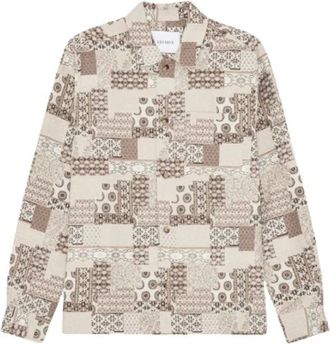Les Deux Homme, Chemises, Multicolore, Taille: L Layton Patchwork Jacquard Overshirt