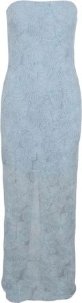 Rotate Rotate Birger Christensen, Femme, Robes, Bleu, Taille: 36 FR Textured Mesh Floral Tube Dress