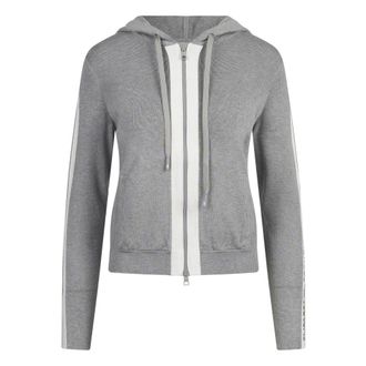 Elisabetta Franchi Zweifarbiger Strick-Rei&szlig;verschluss-Hoodie - - Sweatshirts & Hoodies - Damen - Grau - M