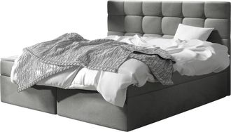 Mirjan24 Boxspringbett Gazel mit 2 Bettkasten, Bonell-Matratze und Topperr, Continentalbett, Polsterbett, Amerikanisches Bett, Ehebett, gepolstertes Kopfteil (