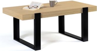 IDMarket Couchtisch, rechteckig, Phoenix, Holz und Schwarz