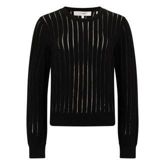 Frame Denim The Sheer Stripe Sweater - - Knitwear - Damen - Schwarzk - L