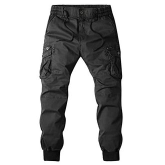 Generic Pantalon de jogging pour homme - Jambes larges - Pantalon cargo baggy - Pantalon chino - Taille et ourlet &eacute;lastiques - Pantalon dext&eacute;rieur avec poches