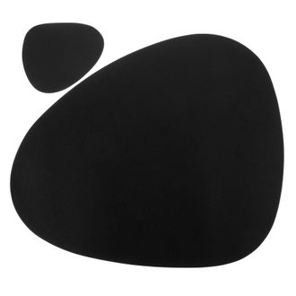 Cabilock Nordischer Stil PU Tischset Wasserdichtes Platzset mit Hitzebeständigem Untersetzer für Haushalt Esszimmer Küche Schwarz