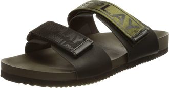 Replay Herren ULISSE Tape Hausschuh, 1659 Black MIL Green, 43 EU