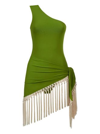 Taller Marmo maillot de bain frang&eacute; Yacare &agrave; une &eacute;paule - Vert