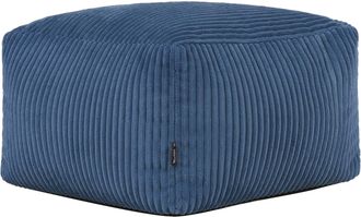 Icon Brand Amara Hocker, Denimblau, Flauschiger Cord Stoff, Sitzsack Cord, Sitzpuff Hocker mit F&uuml;llung, Fu&szlig;hocker f&uuml;r das Wohnzimmer, Deko Wohnzimmer