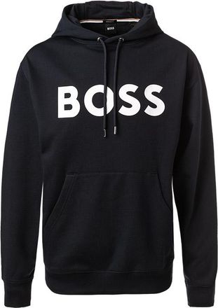 HUGO BOSS Herren Hoodie blau Baumwolle Logo und Motiv