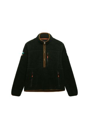 Superdry Herren Outdoor Sherpa-Fleece mit Halbrei&szlig;verschluss Surplus Goods Olivgr&uuml;n XL