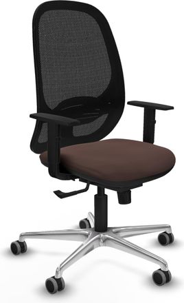 Piqueras y Crespo B&uuml;rostuhl, zylindrisch, Braun, mit 1D-Armlehnen, h&ouml;henverstellbare Lendenwirbelst&uuml;tze, ausgestattet mit 3 Positionen und Schneideschaum, mit Rollen vo