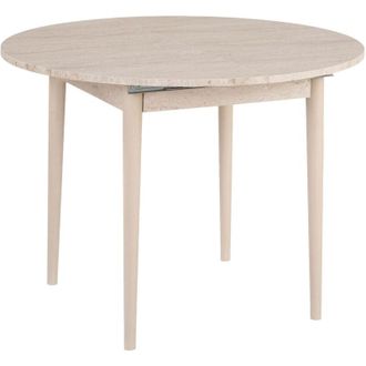 Habitat et Jardin Table &agrave; manger extensible en bois Viona 100 x 100 x 75 cm - Travertin