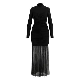 Twinset Robe Longue Noire Chic &Eacute;l&eacute;gante - Femme - Robes - Noir - Taille: 36 FR