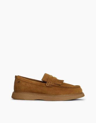 Tommy Hilfiger Loafer aus Wildleder mit Fransen in Braun