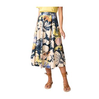 Alessia Santi Femme, Jupes, Multicolore, Taille: 38 FR Floral Print Midi Skirt