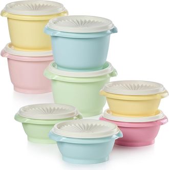 Tupperware Heritage Collection Frischhaltedosen-Set, 16-teilig, in Vintage-Farben, sp&uuml;lmaschinenfest und BPA-frei (8 Beh&auml;lter, 8 Deckel)