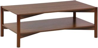 Sweeek Rechteckiger Couchtisch Holzdekor Doppelplatte