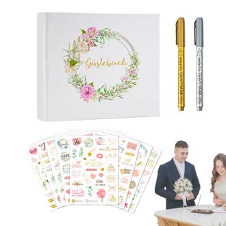 Generic G&auml;stebuch f&uuml;r Hochzeiten - Zubeh&ouml;r f&uuml;r Blumenpartys mit Stiften | Fotoalbum und Unterschriften f&uuml;r Hochzeiten - f&uuml;r Hochzeit, Babyparty, Verlobung, Ze