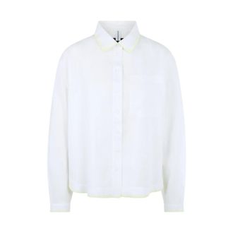 Marc Cain Polo-Kragen Bluse aus Ramie - - Blouses & Shirts - Damen - Wei&szlig; - XL