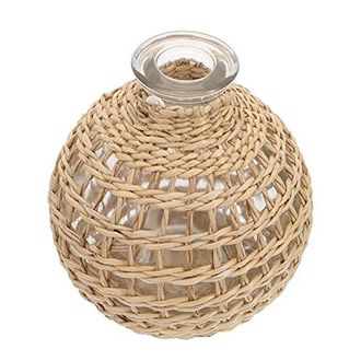 Cabilock Vase en Verre Tiss&eacute; Cabilock avec Corde Design Unique 10X8.8 Cm D&eacute;Coration Int&eacute;Rieure pour Maison Mariage F&ecirc;Te Centre De Table Restaurant