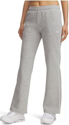 Under Armour Rival Fleece Piped Pants Pantalons, Mod Gris Clair chin&eacute;/Blanc, Taille M Femme